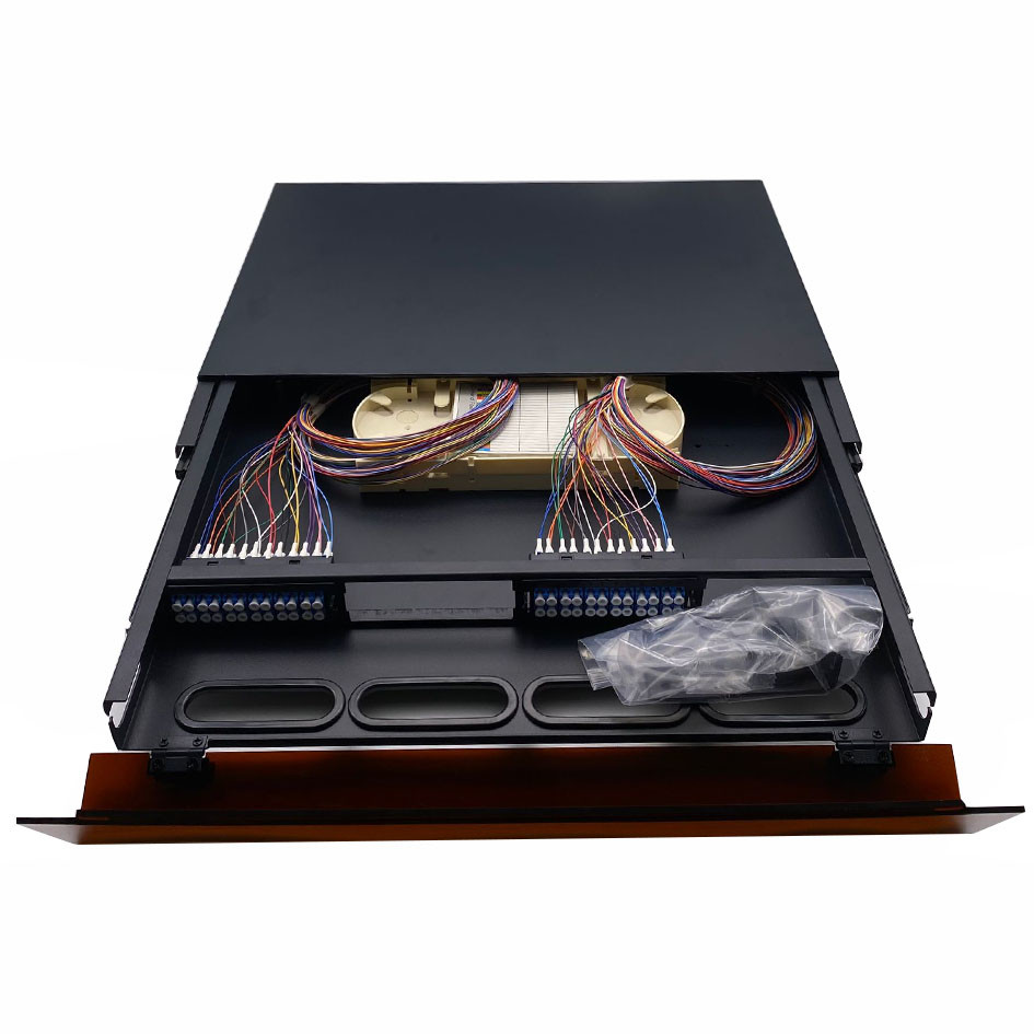ANSHI 19 Inch Rack Mount Din Rail Drawer Panel Fiber Optic Patch Panel ...